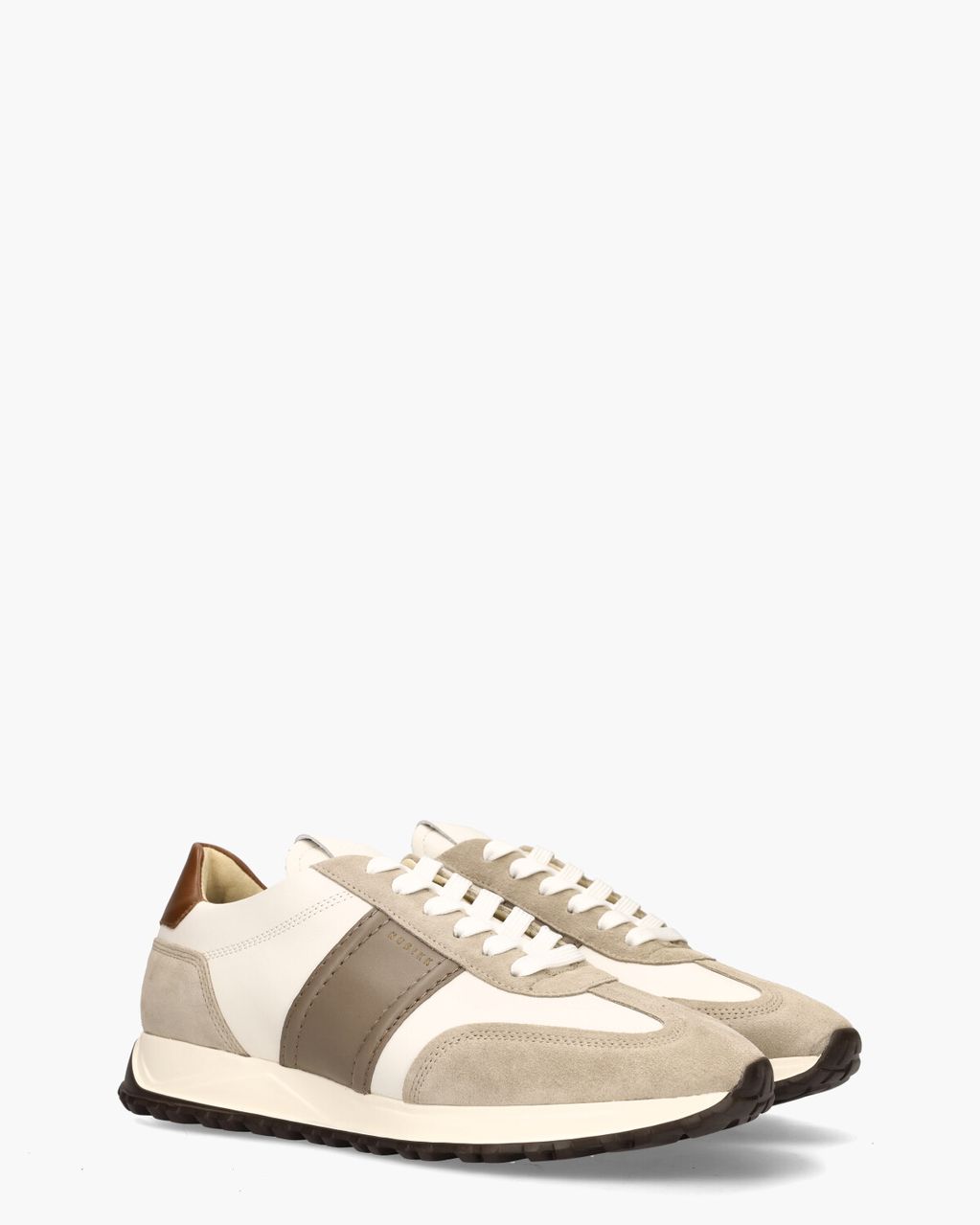 Nubikk Glen Hendrix Wit/Taupe Herensneakers - Van Arendonk.nl