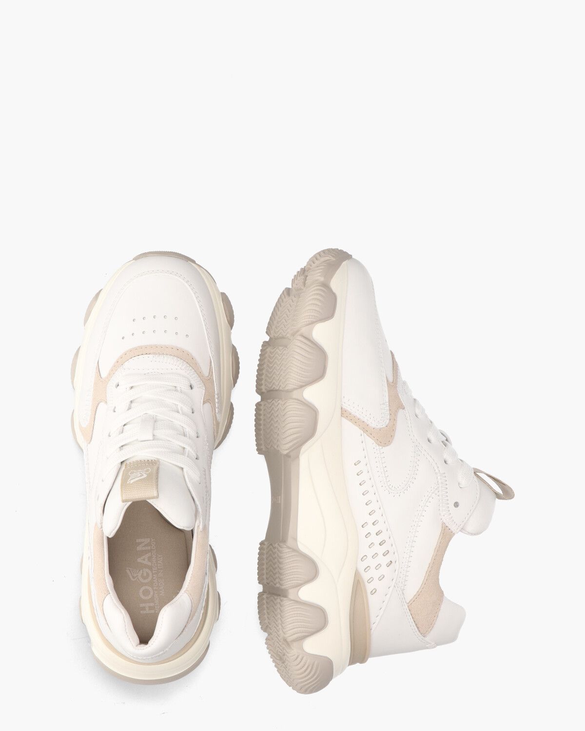Hogan Hyperactive Wit/Beige Damessneakers - Van Arendonk