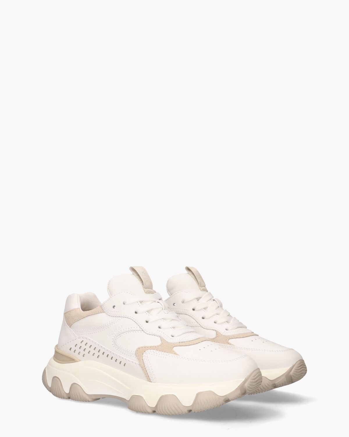 Hogan Hyperactive Wit/Beige Damessneakers - Van Arendonk
