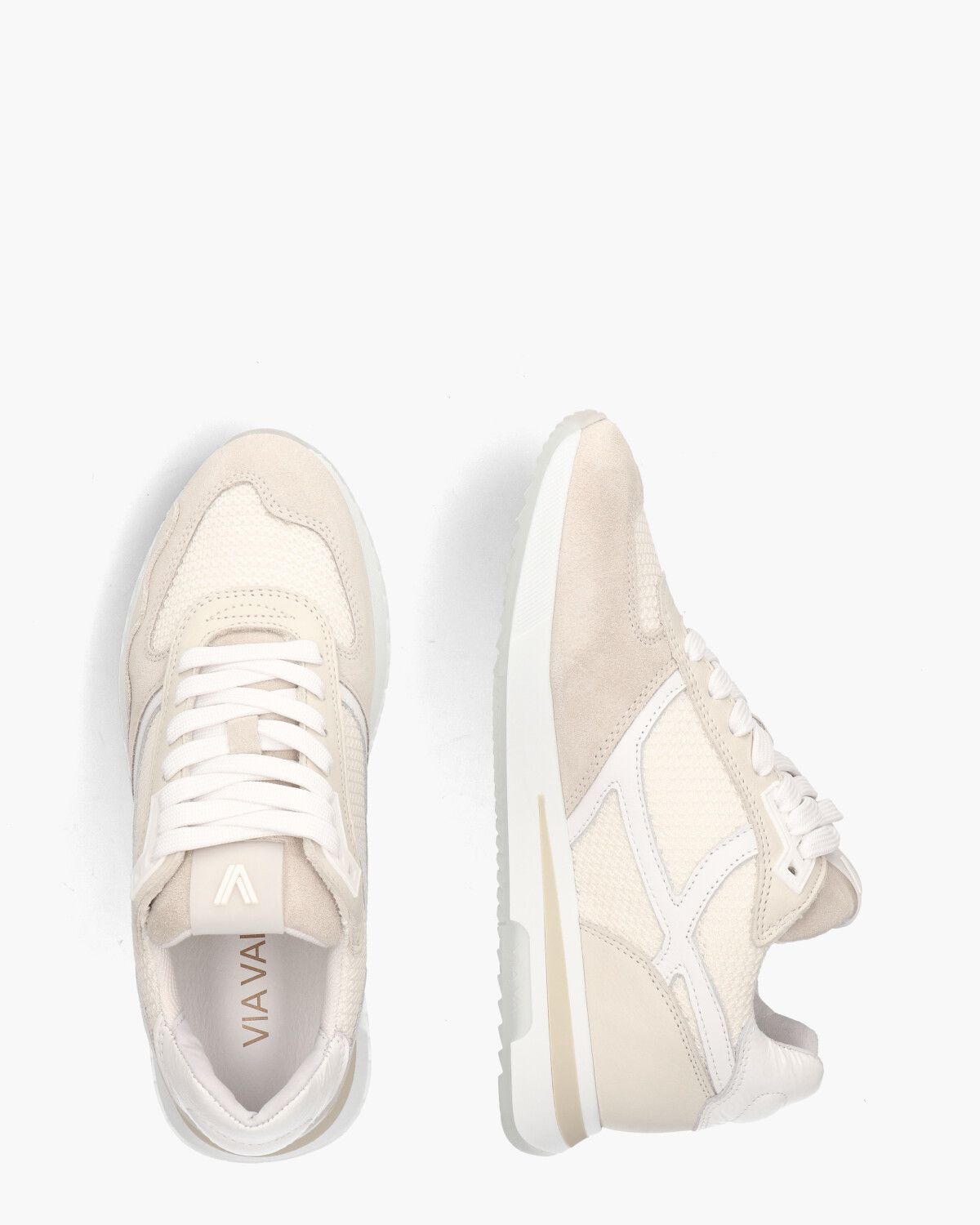 Via Vai Nora Base Off-White/Beige Damessneakers - Van Arendonk