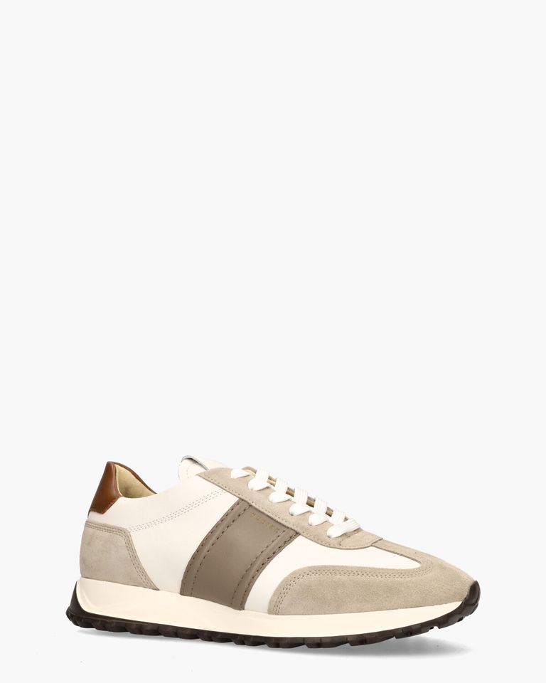 Nubikk Glen Hendrix Wit/Taupe Herensneakers - Van Arendonk.nl