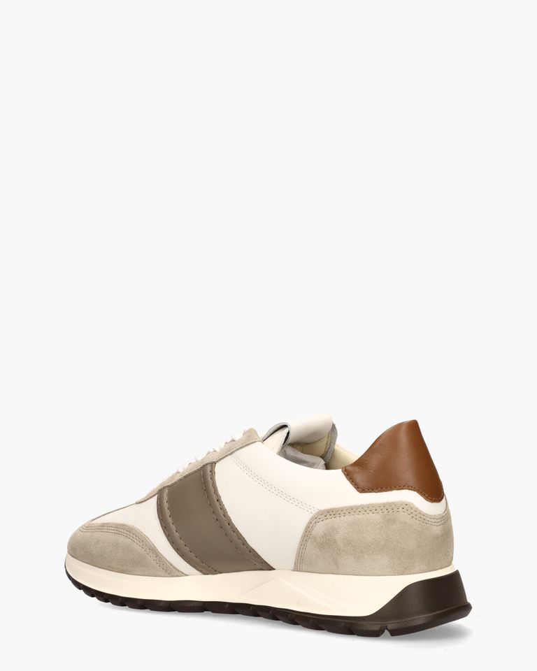 Nubikk Glen Hendrix Wit/Taupe Herensneakers - Van Arendonk.nl