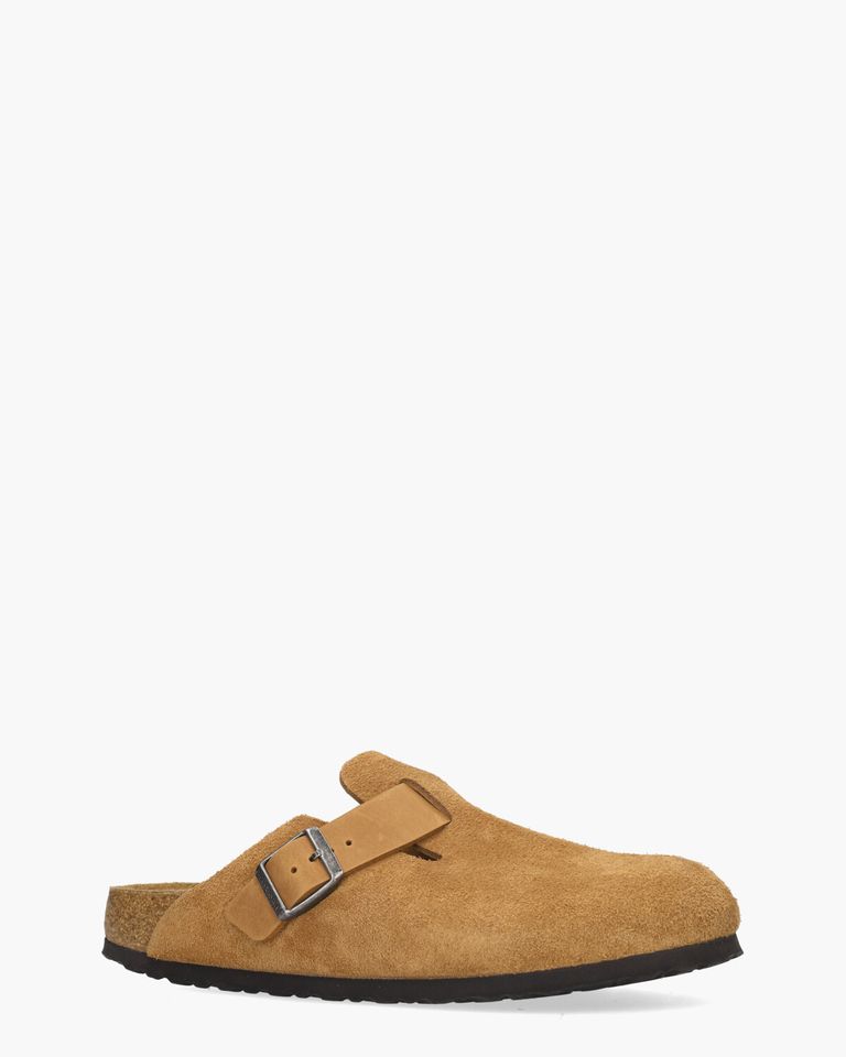 Birkenstock Boston Mixed Leather Cognac Herenslippers - Van Arendonk.nl